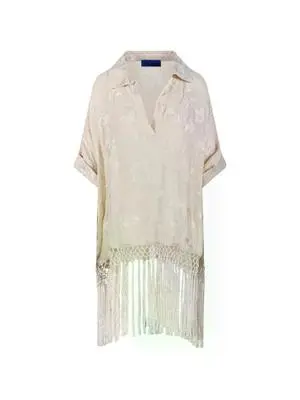 MES DEMOISELLES Fringe-trim Blouse - Neutrals