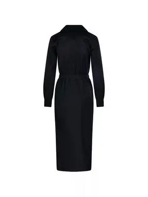 Max Mara Long-sleeve Midi Wrap Dress - Black