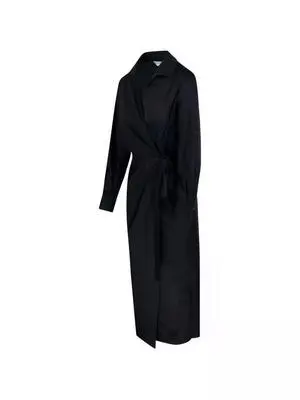 Max Mara Long-sleeve Midi Wrap Dress - Black