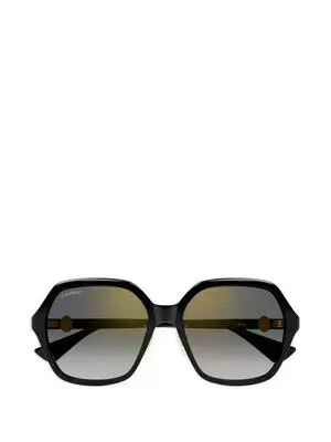 Cartier Geometric-frame Sunglasses - Black
