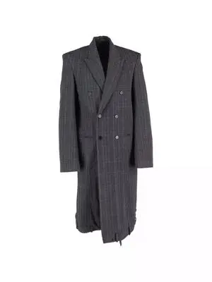 Balenciaga Check-pattern Double-breasted Coat
