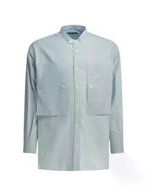 Comme Des Garçons Band-collar Patch-pocket Shirt