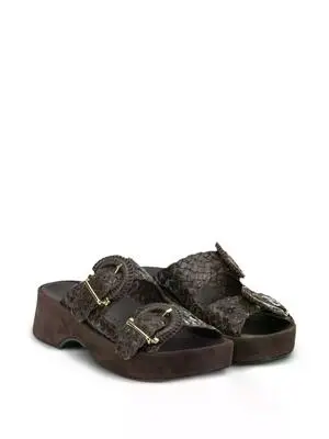 TONI PONS Leather Buckle-fastening Platform Sandals