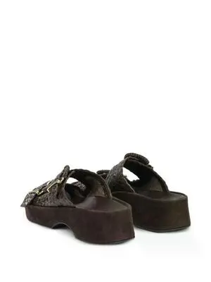 TONI PONS Leather Buckle-fastening Platform Sandals