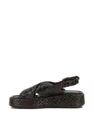 TONI PONS Woven Crossover-strap Platform Sandals