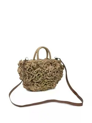 IBELIV Tote Bag With Ruffled Texture - Neutrals