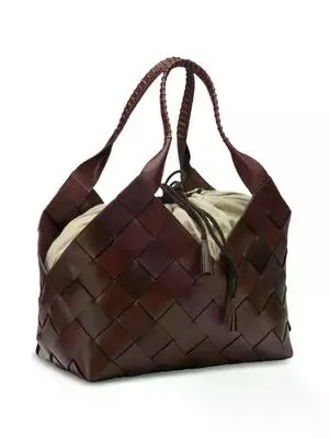 Dragon Diffusion Woven Leather Shoulder Bag