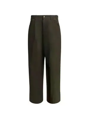 Comme Des Garçons Pleated Straight-leg Trousers - Green