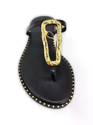 MADISON MAISON Hammered Link Sandals - Black