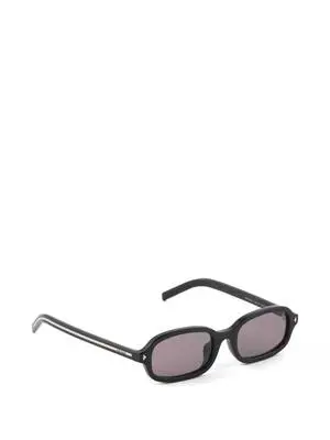 Prada Sunglasses With Metal Plaque - Black