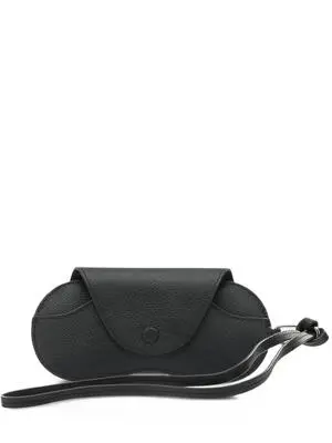 LE TANNEUR Charm-detail Leather Glasses Case - Black