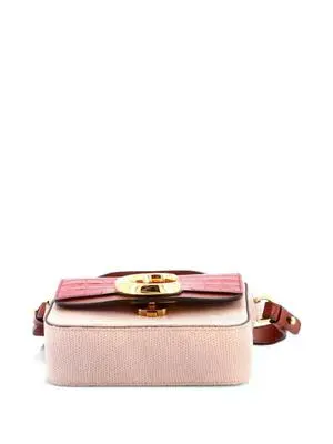 Chloé C Flap Crocodile And Lizard Embossed Leather Mini Crossbody Bag