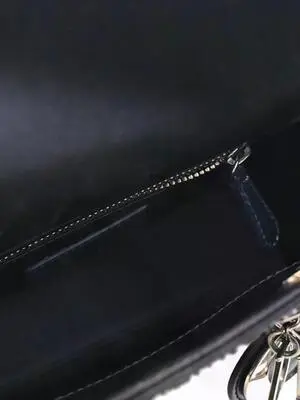 Dior 2017 Mini Lady Satchel Strass Crystal Embellished Satin Cannage