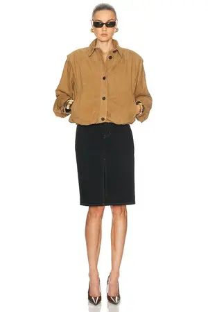 Saint Laurent Suede Jacket - Tabac