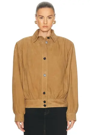 Saint Laurent Suede Jacket - Tabac