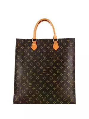 LOUIS VUITTON Sac Plat Monogram Canvas Tote Bag - Brown