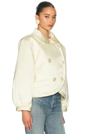 HELSA Sateen Puff Jacket - Pale Yellow