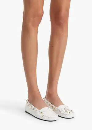 Khaite Milly Flat In Leather - Chalk