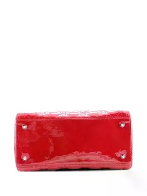 Dior Lady Cannage Quilt Patent Medium Satchel