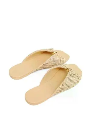 Loewe Raffia-effect Flat Sandals - Neutrals