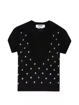 MSGM Studded Embellished T-shirt