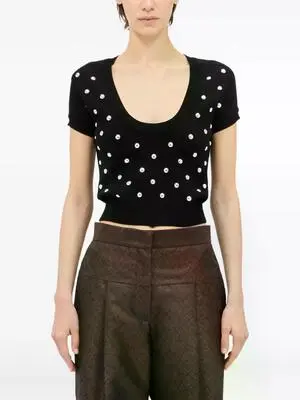MSGM Studded Embellished T-shirt