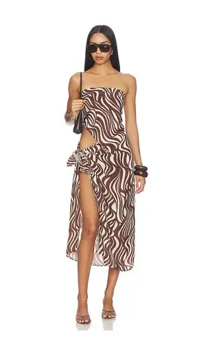 Enza Costa Wave Print Scarf Top