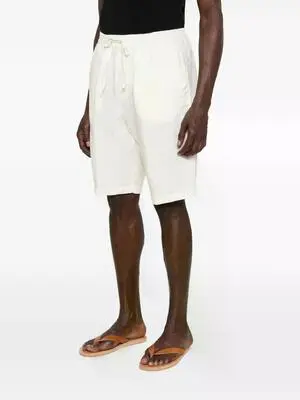 120% Lino Drawstring-waist Shorts - Neutrals