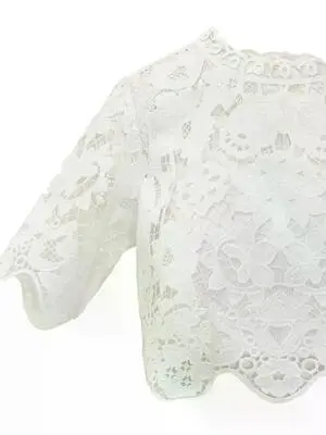 Michael Kors Lace-embroidered Cropped T-shirt