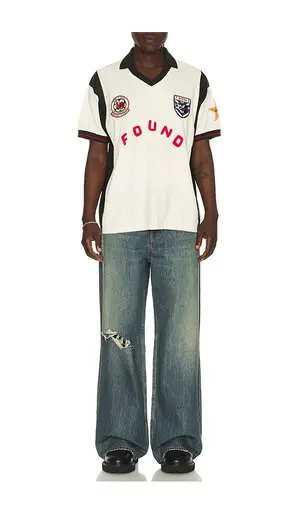 FOUND Graphic Logo Soccer Jersey - Cream