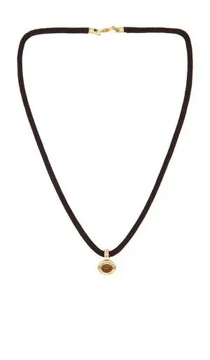 Shashi Maxwell Cord Necklace With Tiger Eye Pendant - Brown