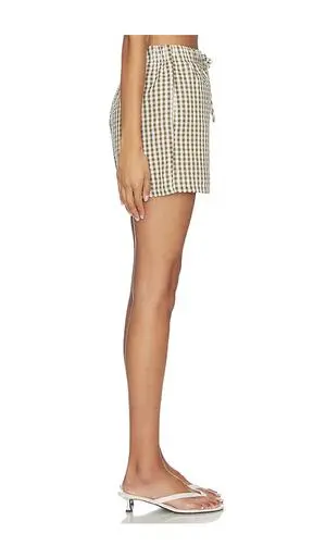 Sanctuary Gingham Lightweight Seersucker Linen Shorts