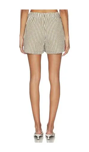 Sanctuary Gingham Lightweight Seersucker Linen Shorts