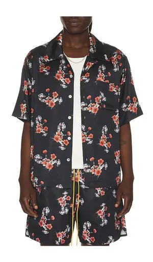 Rhude Turbo Floral Button-up Shirt In . Also - Black