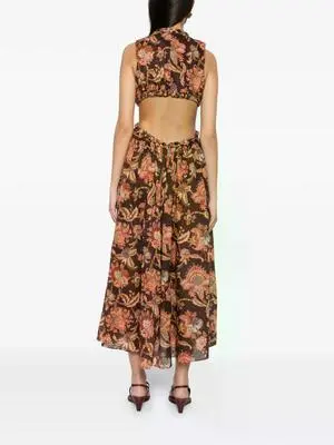 Zimmermann Aster Midi Dress - Brown
