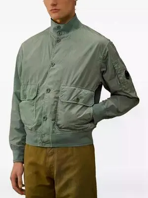 C.P. COMPANY Chrome-r Button Bomber Jacket - Blue