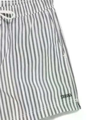 Zegna Striped Drawstring Swim Shorts - Grey