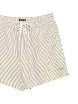 Zegna Striped Drawstring Swim Shorts - Neutrals