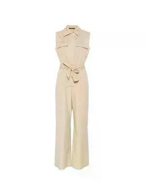 PENNYBLACK Belted Sleeveless Jumpsuit - Neutrals
