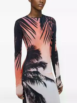 Rabanne Thunderstorm-printed Maxi Dress - Black