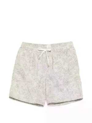 Eleventy Floral-print Swim Shorts - Neutrals