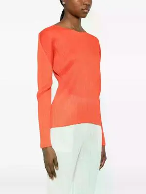 Issey Miyake Pleated Long-sleeve Top