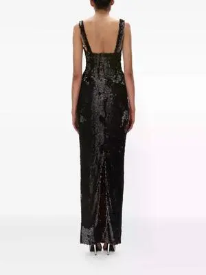Rachel Gilbert Kaia Sequin Gown - Brown
