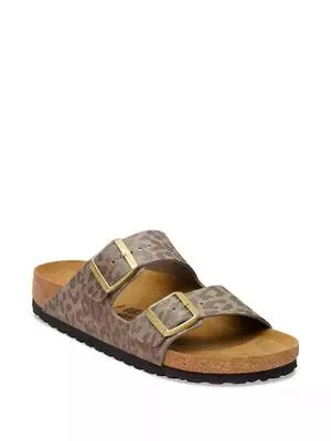 BIRKENSTOCK Arizona Leopard-print Sandals - Neutrals