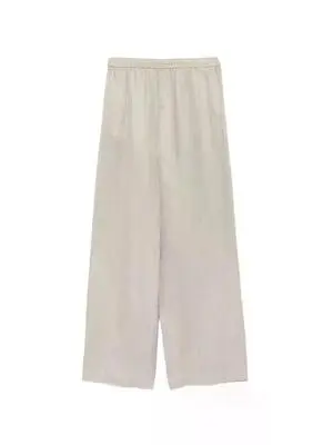Emporio Armani Elasticated-waist Wide-leg Trousers - Neutrals