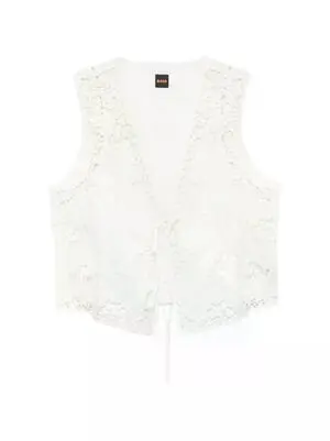 BOSS Lace Tie-fastening Top - White