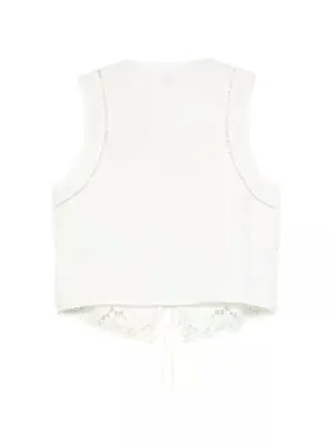 BOSS Lace Tie-fastening Top - White