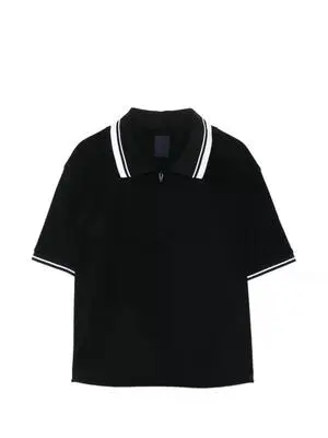 JUUN.J Zip-fastening Striped Polo Shirt