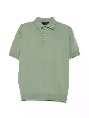 FILIPPO DE LAURENTIIS Short-sleeved Knitted Polo Shirt - Green