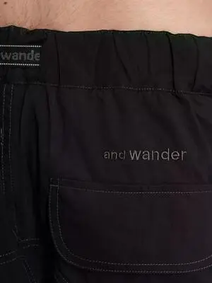 AND WANDER Multi-pocket Cargo Shorts - Black